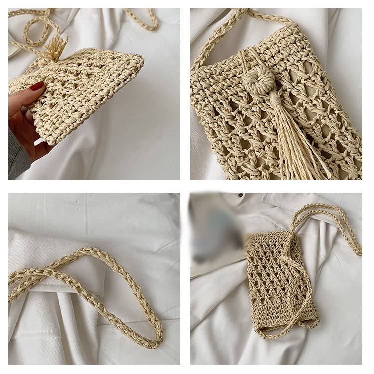 GPPZM Beach Mobile Phone bag Summer Crossbody Female Handmade Small Shoulder bag (Color : E, Size : 1)