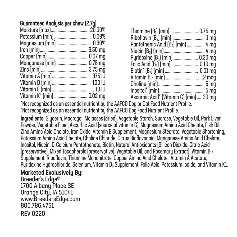 Revival Animal Health Breeder's Edge Breed to Wean Pre/Postnatal Vitamin for Cats/Small Dogs- 100 ct