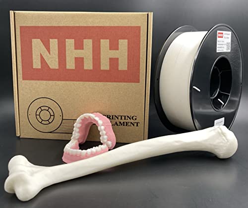 NHH PLA Filament 1.75mm, 3D Printer Consumables, PLA Matte , 1kg/Spool (Bone White)