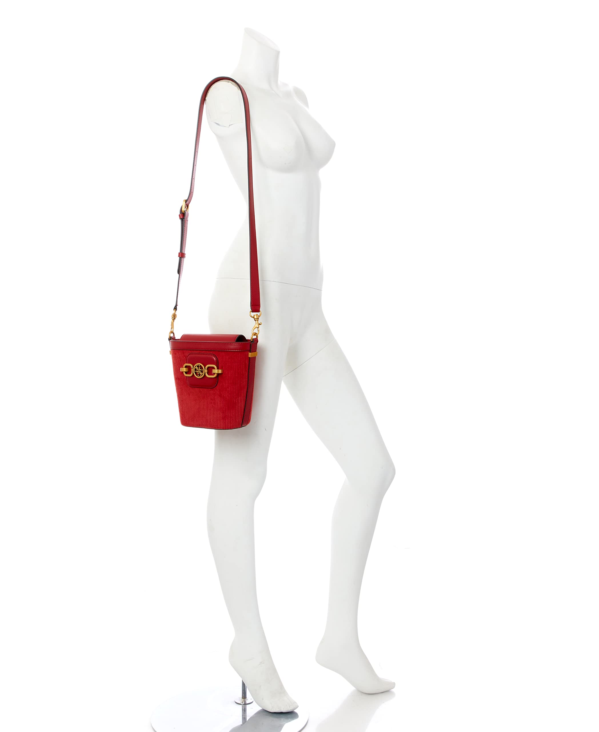 GUESS Hensely Crossbody Bucket, Rust