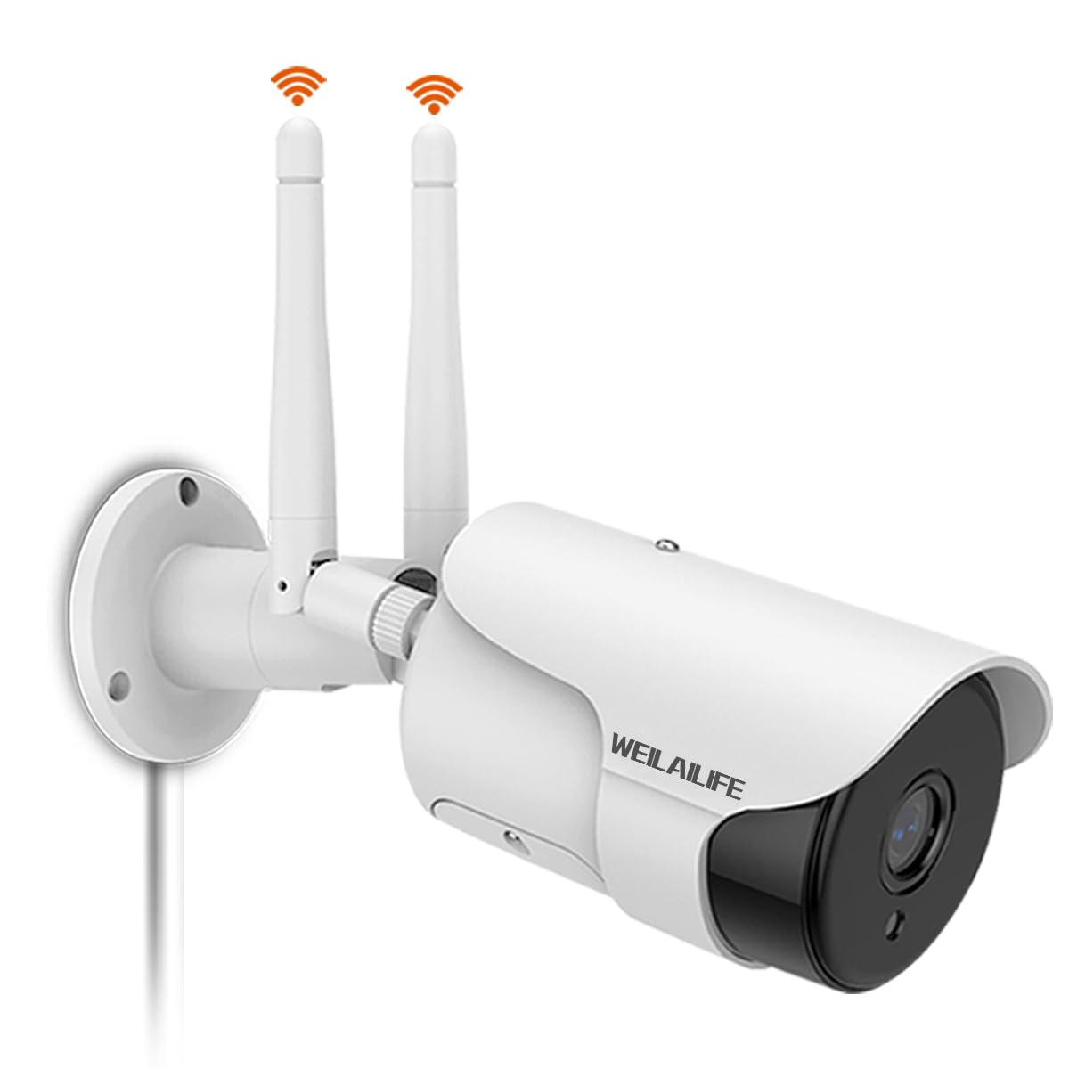 WEILAILIFE 【2-Way Audio & 90ft Night Vision】 3MP Outdoor/Home Wireless Extended Security Camera, Bullet Exterior Surveillance, IP66 Waterproof