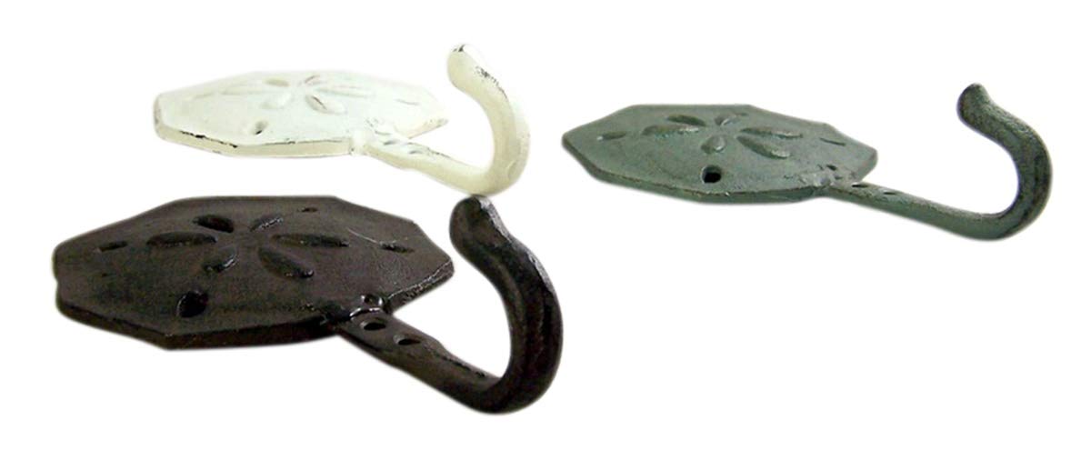 Sand Dollar Cast Iron Wall Hook 6 1/2 Inch (Set of 3)