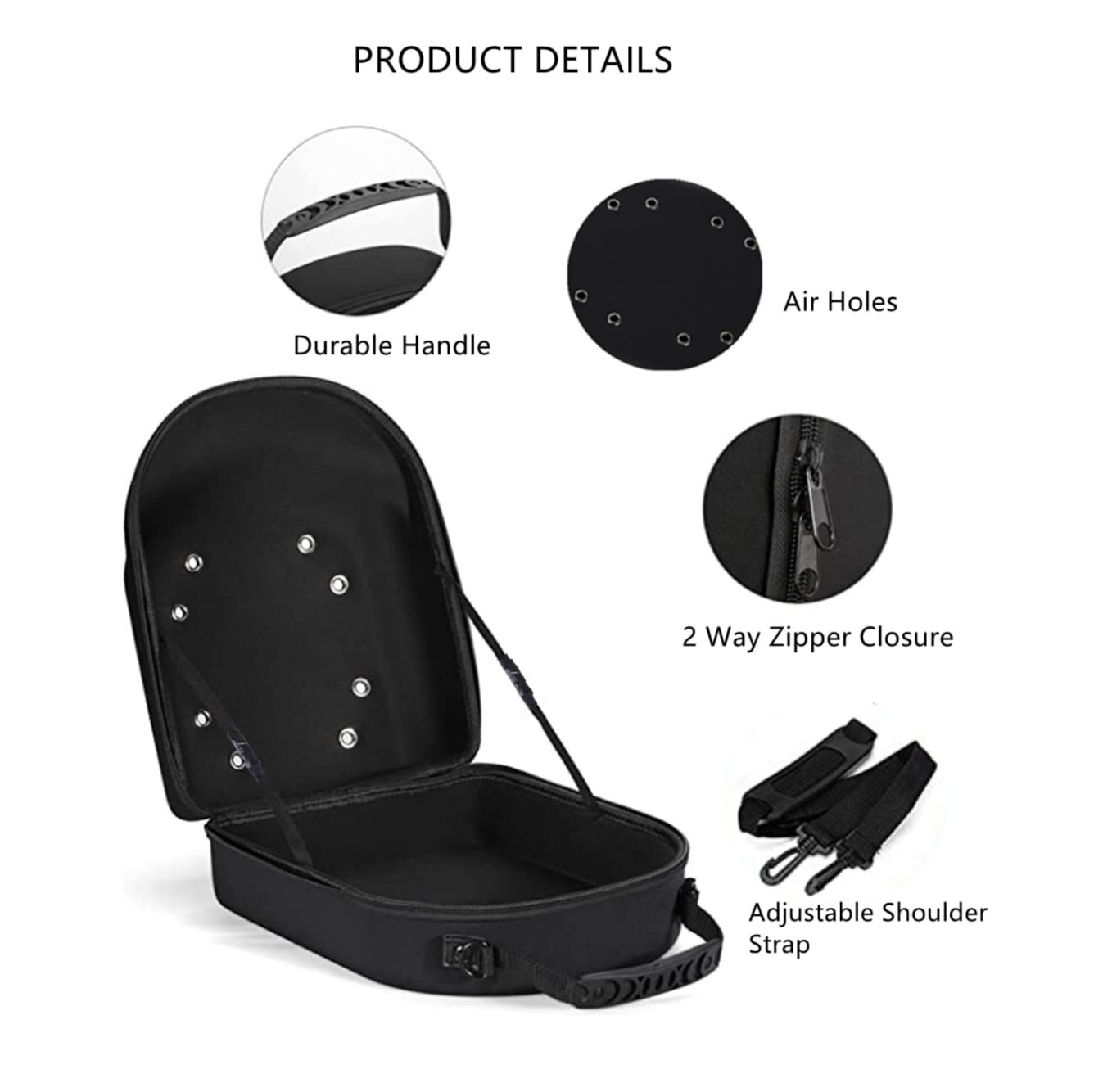 Sanseenia Hat Case for Travel, Hat Storage for Baseball Caps, Caps Carrier with Carry Handle & Shoulder Strap, Baseball Cap Organizer Holder for 6 Hats, Perfect for Traveling and Home Storage