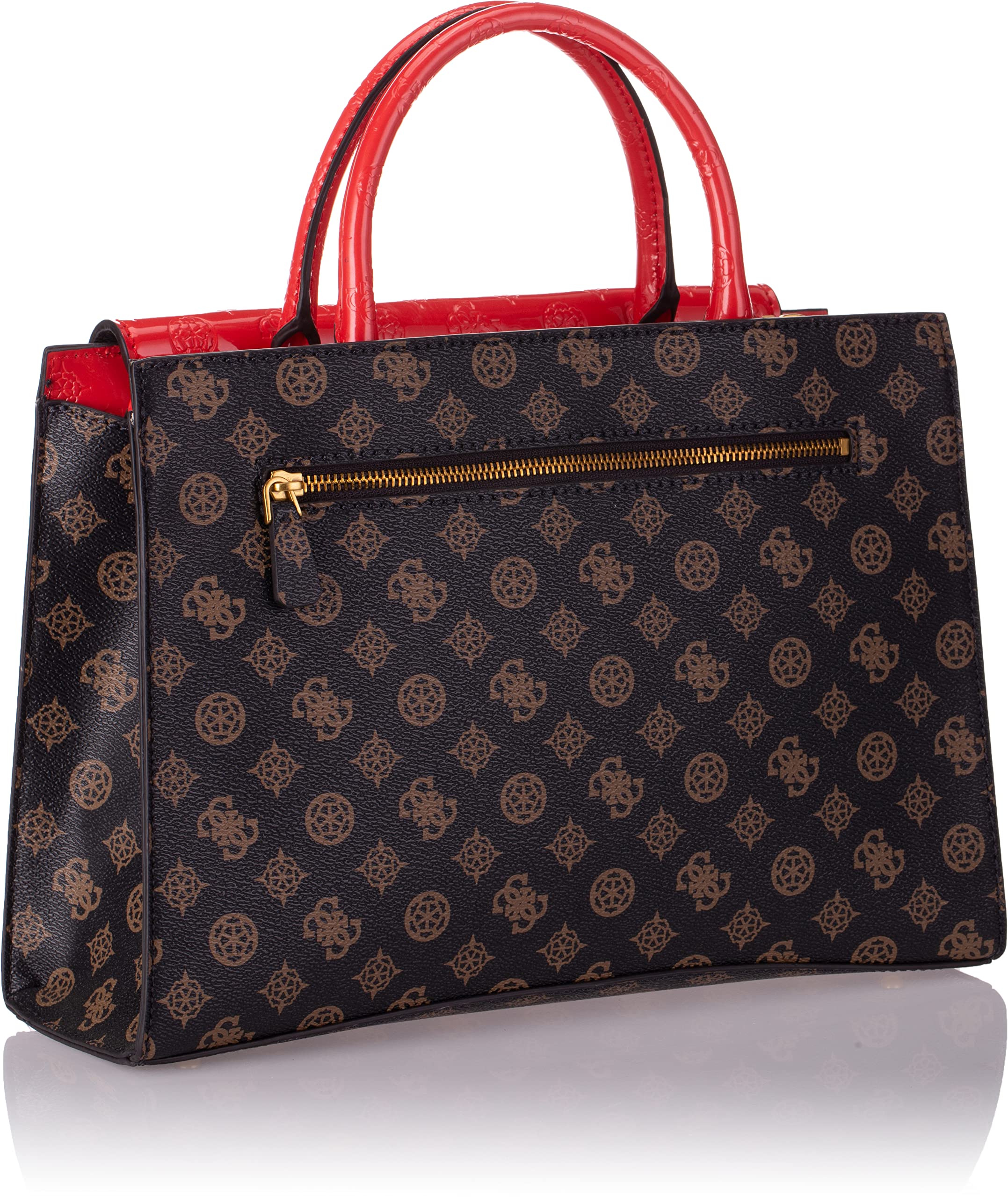 GUESS Zira High Society Satchel, Mocha Logo/Poppy