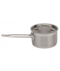 Royal Industries Saucepan w Lid 2qt Saucepot Induction Cookware Stainless Steel Pot,Long Sturdy Handle 6.3" Diam 3.7"H Silver, Dishwasher Safe, Commercial Grade-NSF Certified