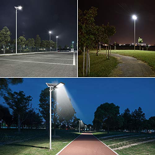 NIORSUN 400W Solar Street Lights Outdoor, Motion Sensor Dusk to Dawn Solar Security Flood Lights with Remote IP67 Waterproof for Parking Lot, Backyard, Driveway, Stadium, Garden(Bright White)