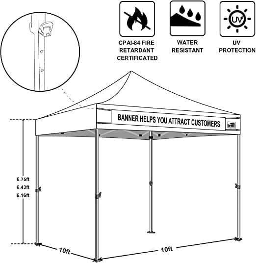 Eurmax USA Smart Durable Pop up Canopy Tent with 1 Removable Sidewall 10'x10' Outdoor Craft Show Canopy Bouns 4X Stakes(Kelly Green)