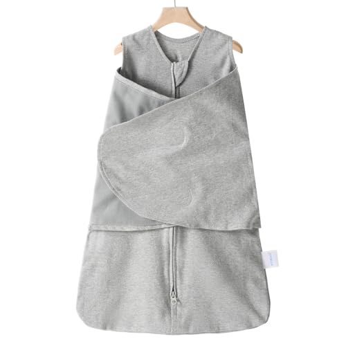 Ftikvo Swaddle-Blanket Baby Girl & Boy Swaddles Newborn Infant Transition Safe Wrap Blankets Breathable (Grey, 3-6 Month)