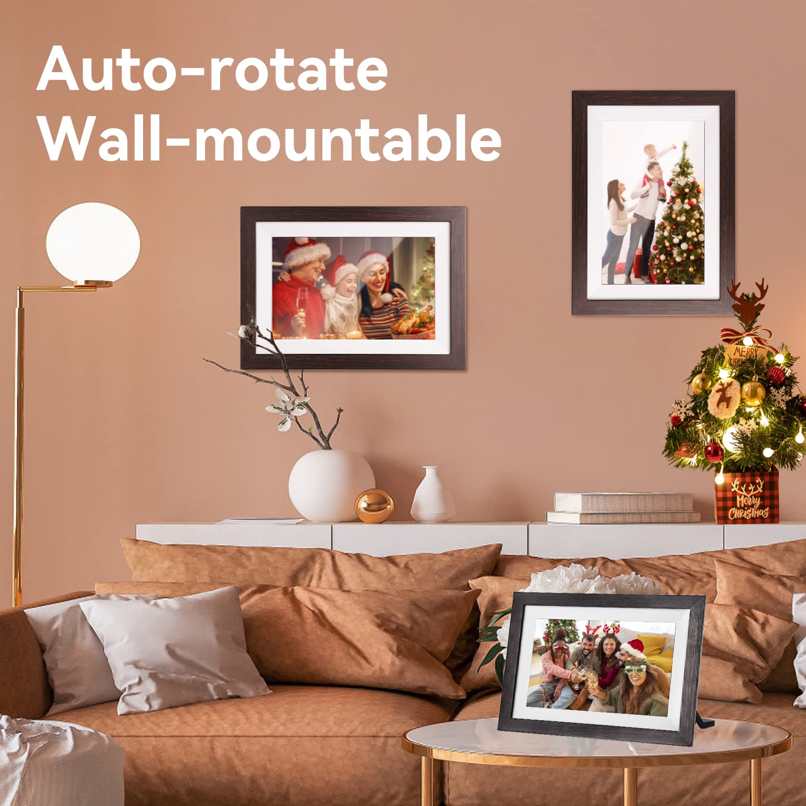 Frameo WiFi Digital Picture Frame 32GB Memory 10.1 Inch, 1280x800 HD IPS Touch Screen Photo Frame Electronic, Easy Setup, Share Photos or Videos Anywhere via Free Frameo APP