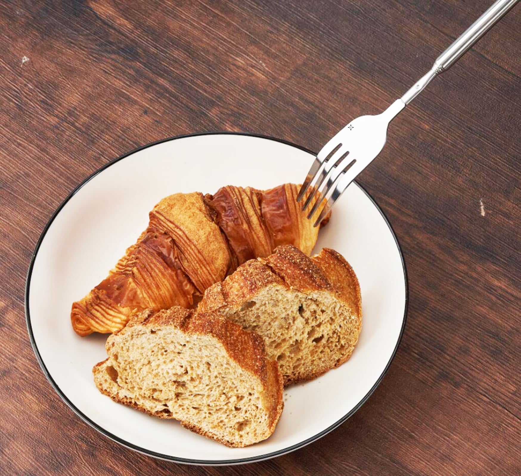 Telescopic Fork Extendable Fork Extending Fork 63cm Long Stainless Steel Retractable Fork Extendable Dinner Fruit Dessert Fork Dinner Forks 9"~25"
