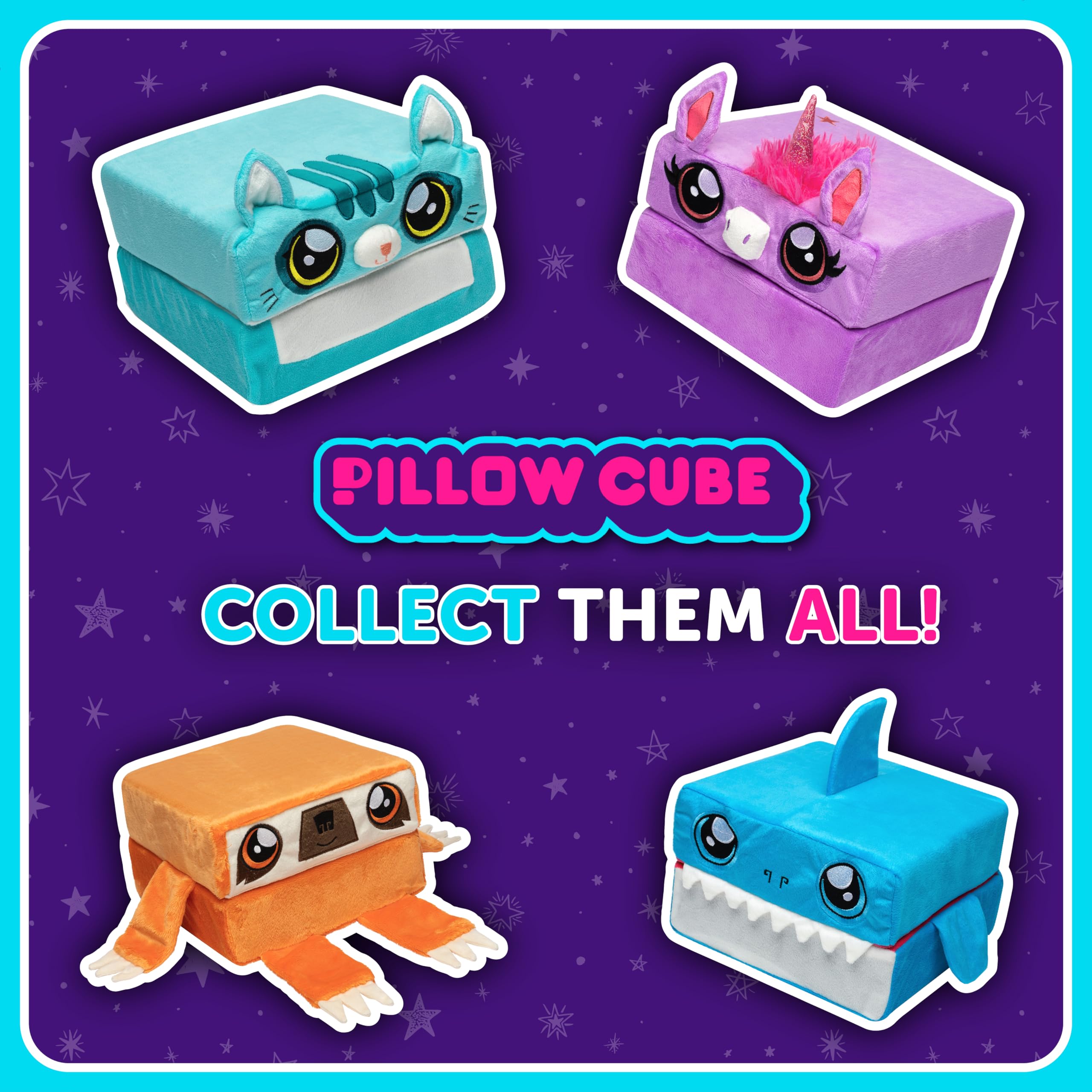 Pillow Cube Kid Cube - Toddler Pillow, Animal Pillows for Kids, Plush Pillows for Sleeping, Plushies, Memory Foam - Crystal, Unicorn Pillow