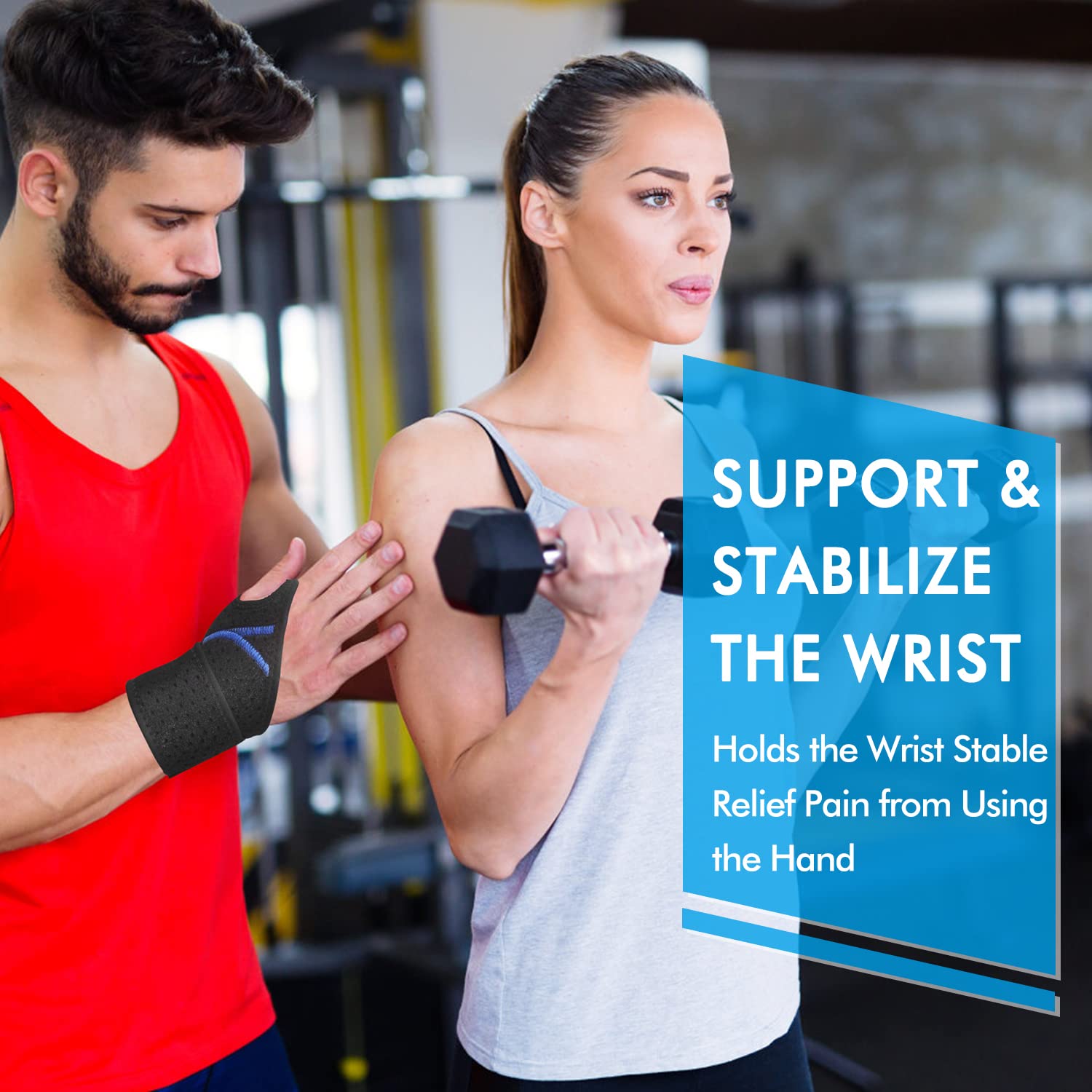 EDNYZAKRN Wrist Brace for Carpal Tunnel, Arthritis, Tendonitis, Pain Relief, Compression Wrist Support Wraps for Working Out, Weightlifting, Bowling, Tennis, Golf