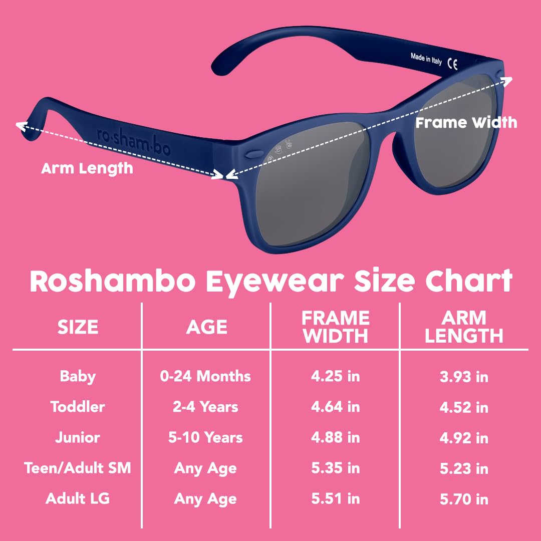 ROSHAMBO Unbreakable Baby Sunglasses with Strap BPA-free – Girls Boys 0-24 months Infants – Polarized Lens, Assembled in USA, Wonka (Color Changing Purple)