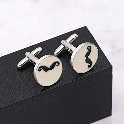 Gun Black Beard Cufflinks Long Sleeve Shirt with Studs and Cufflinks (Colour Name : A, Size Name : One Size) (A One Size)