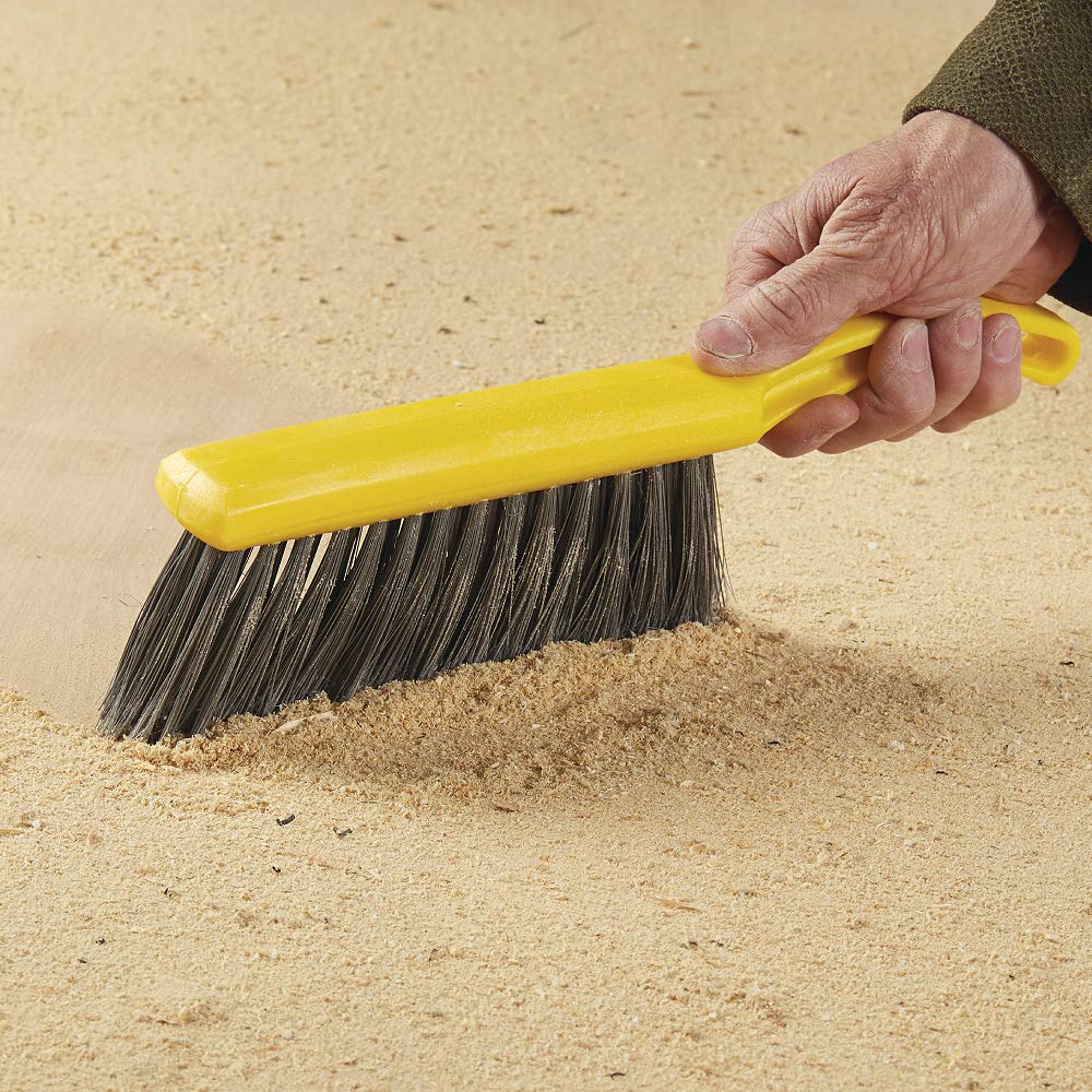 Rubbermaid Commercial 8 Inch Counter Brush, Flagged Polypropylene Fill for Smooth Surface Sweeping, Yellow, 12.5", for Bathroom/Shower/Floor Tile/Decks/Car Tires/Outdoor