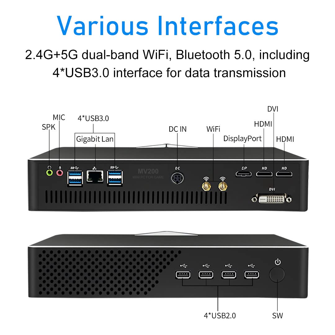 msecore Mini Desktop PC with Core i9-10900F 10 Cores Max 5.2GHz, GeForce GTX1650 4G, 64G DDR4 RAM, 1T NVME SSD, 4K, HDMI 2.0, DP 1.4, Four Display, Wi-Fi 6, Bluetooth 5.1, Win11 Pro