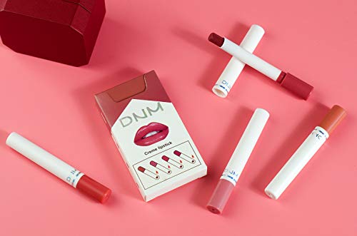 evpct 4Pcs Nude Pink Mauve Rose Red Glossy Matte Lipstick Lip Gloss Sets Kit for Women Girls Teens Lip Color Changing Lip Balm All Day Lipstick Waterproof Long Lasting 24 Matte Lipstick Samples Case
