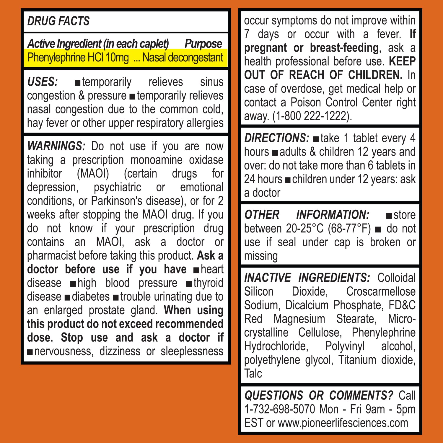 GenCare - Nasal Decongestant (10mg Tablets) Phenylephrine HCl (300 Tablets Per Bottle) | Value Pack Non Drowsy Sinus and Nasal Congestion Relief | Lower Sinus Pressure Due to Allergies or Illness