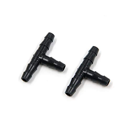 FarBoat 100Pcs Barbed Connectors 4/7mm Tee Drip Irrigation Water Tube Watering System