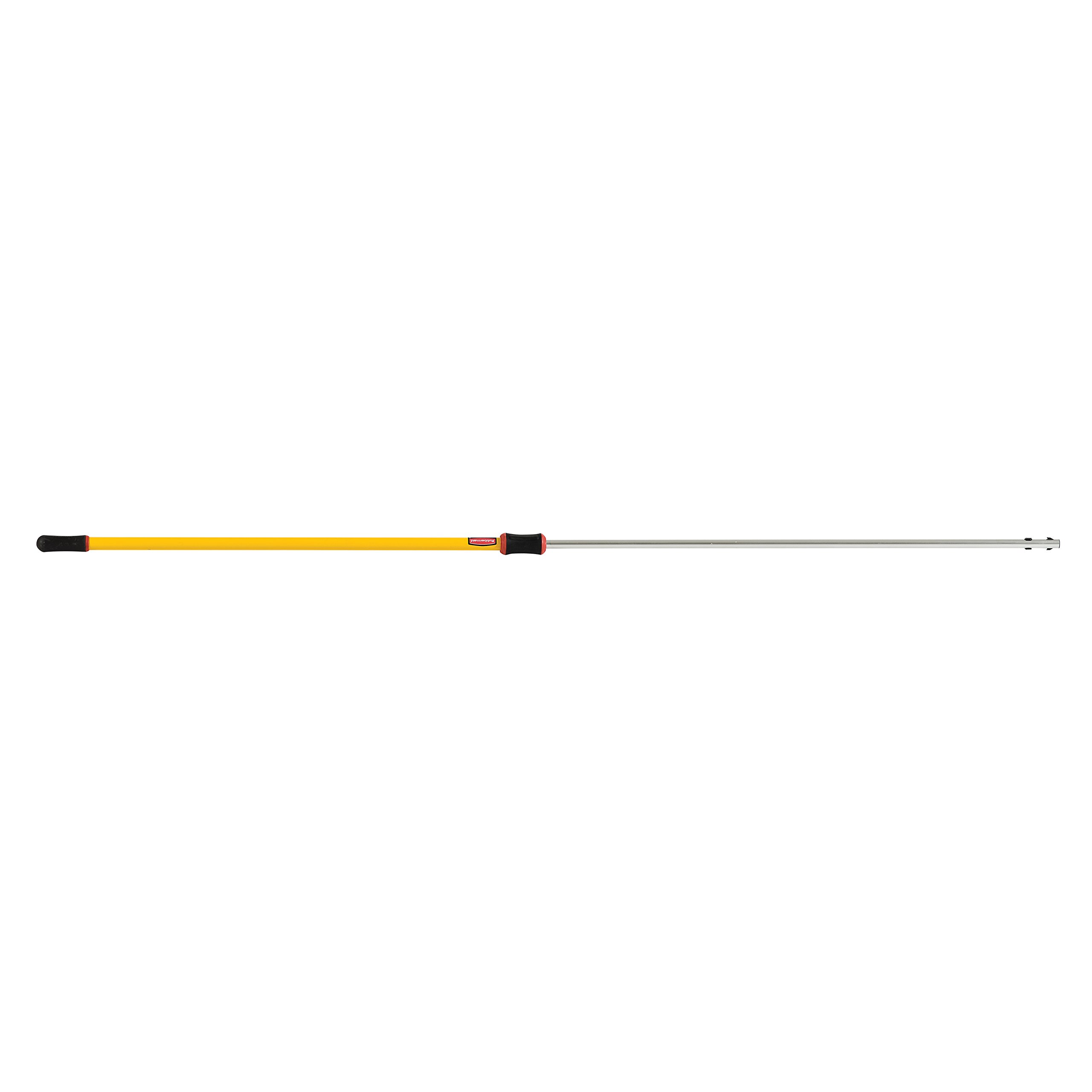 Rubbermaid Commercial Products HYGEN Quick-Connect Straight Extension/Extendable Handle/Stick/Pole, 4-8 Feet, Yellow, Lightweight for Janitorial/Professional/Industrial Microfiber Floor