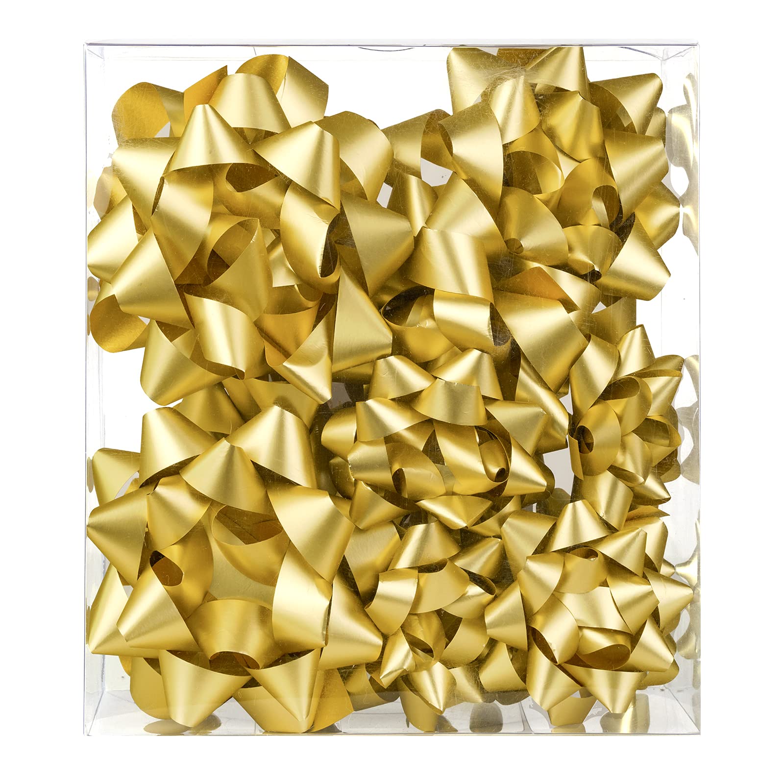 WRAPAHOLIC Matte Gold Gift Bow Assortment (12 Bows) for Birthday, Wedding, Christmas, Baby Shower, Bridal Showers