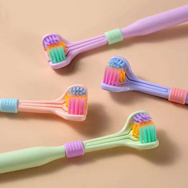 Green 3-Sided Triple Angle Toothhugger Training Toothbrush, Ultra Soft Bristles, Toddler and Autistic Oral Care for 1 Year and Up