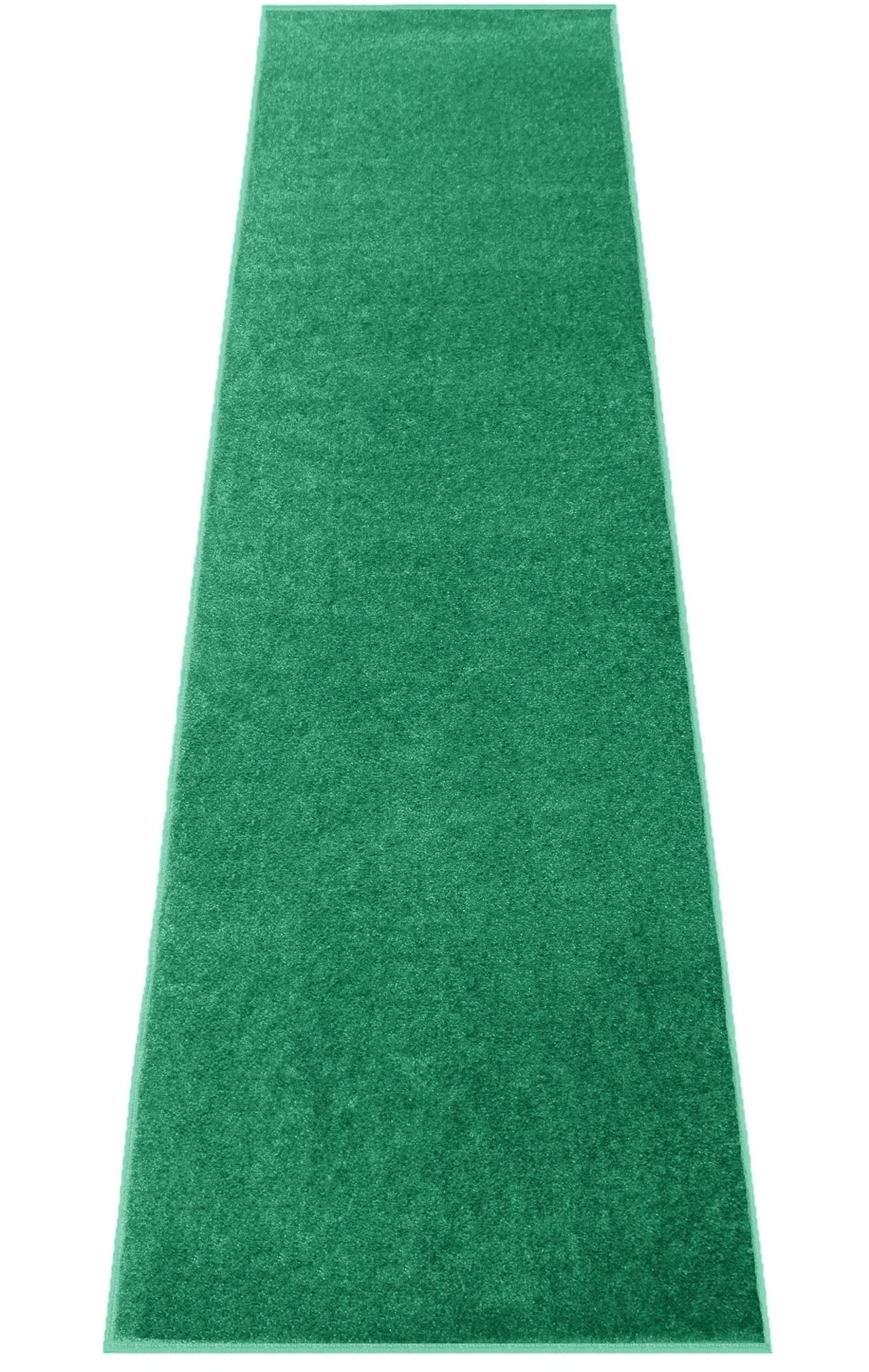 Event Carpet Aisle Runner - Quality Plush Pile Rug with Backing, Binding in Various Sizes (6 X 20 ft, Green)