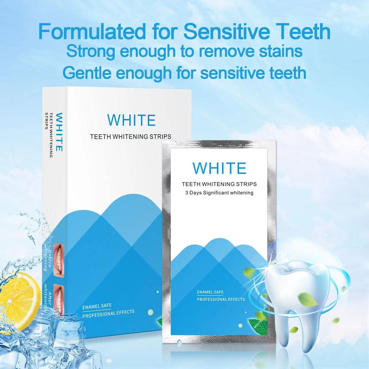 Kingheroes Teeth Whitening Strips for Teeth Sensitive, Reduced Sensitivity White Strips for Teeth Whitening, Dental Teeth Whitening Kit Pack of 28 Whitener Strips (14 Treatments)