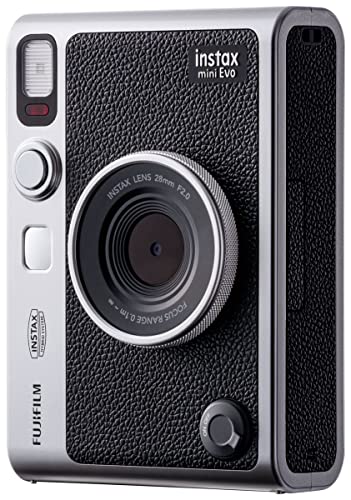 Fujifilm Instax Mini EVO Instant Camera, Compact and Portable Design, Polaroid Cameras for Photography, Built-in Selfie Mirror, Easy to Use Camera for Professional or Beginner (Renewed)