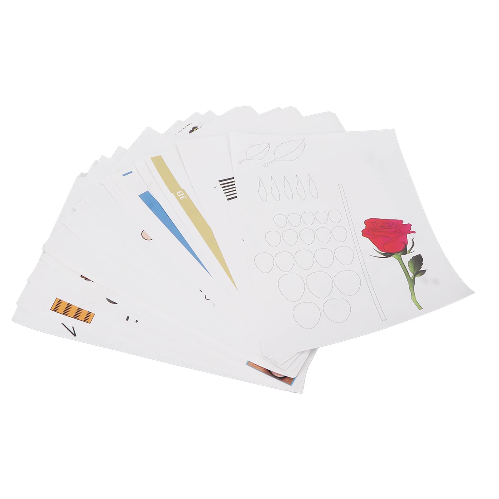 soobu 3D Printer Drawing, Thick Hands On Ability 3D Printer Drawing Paper 50 Patterns for Craft