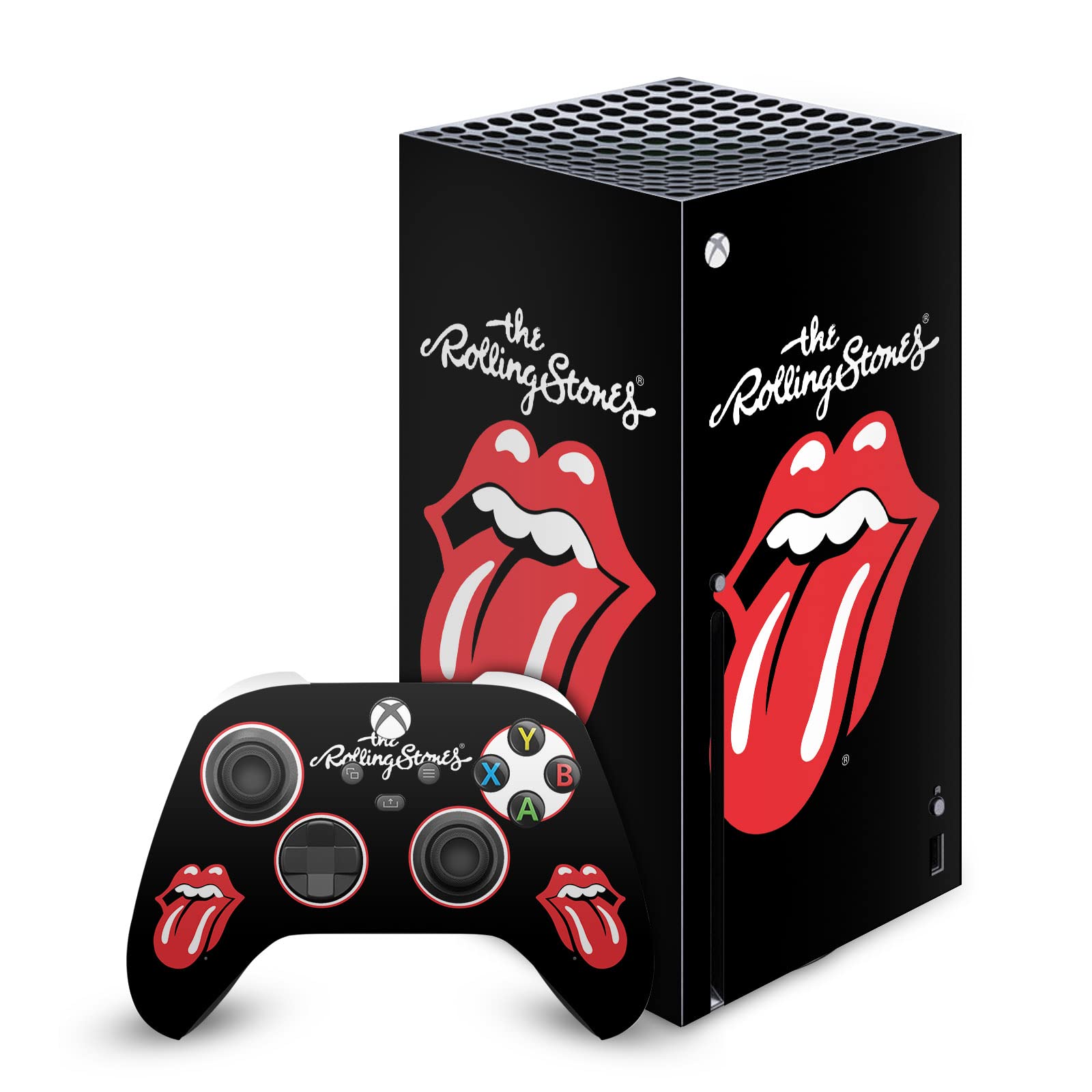 Head Case Designs Officially Licensed The Rolling Stones Classic Tongue Logo Art Vinyl Sticker Gaming Skin Decal Cover Compatible with Xbox Series X Console and Controller Bundle