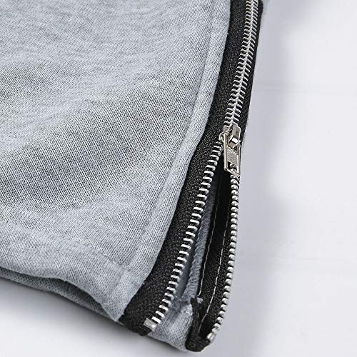 Thenlian Personality Men's Winter Casual Slim Long Sleeve Sweatshirt Pullover Top Blouse(XXL, Gray)
