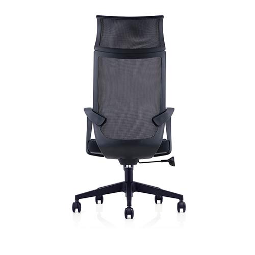 Ergonomic Mesh Office Chair with Synchro-Tilt, Pivot Adjustable Headrest, Lumbar Support, Coat Hanger and Adjustable Arms in Black (193A)