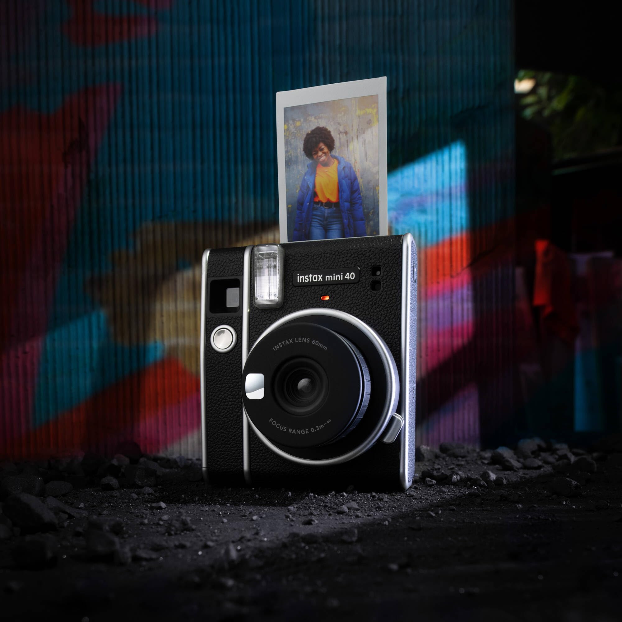 Fujifilm Instax Mini 40 Instant Camera Black Bundle with Fuji Instax Mini Film 80 Sheets + 4 Rechargeable Batteries and More Perfect Camera for Wedding, Kids, Birthday Or Any Occasion