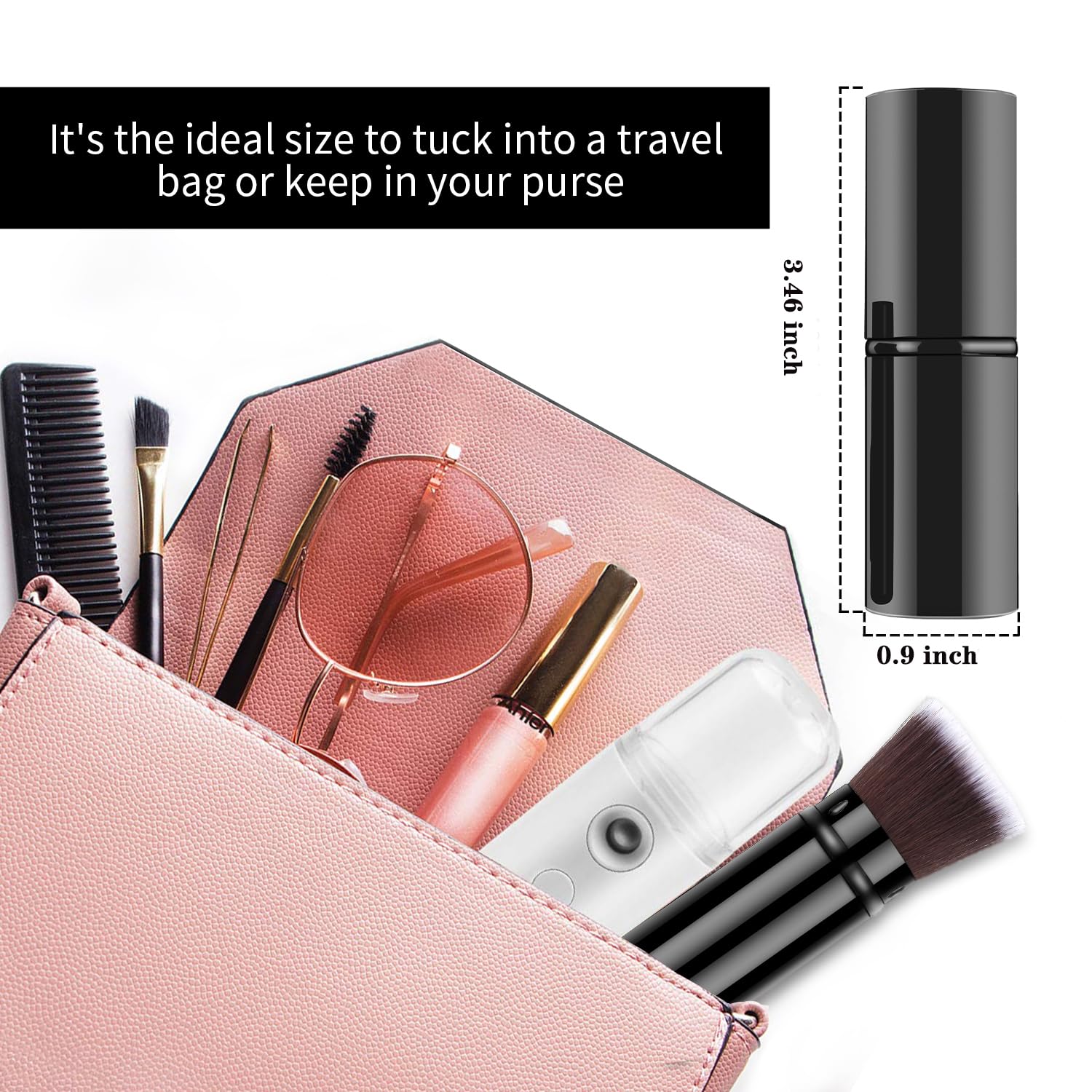 Falliny Foundation Makeup Brush, Kabuki Travel Liquid Foundation Brush Perfect for Blending Liquid, Cream or Flawless Powder Cosmetics