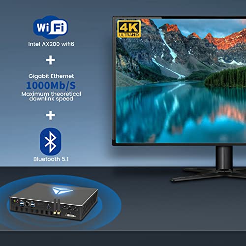 Kinupute Mini PC, Desktop Computer Core i9-10900F 2.8-5.2GHz, Windows 11 Pro, 64G DDR4 RAM| 1T NVME M.2 SSD, GeForce GTX1650 4G