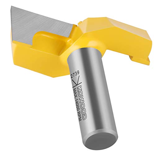 KOWOOD 1/2โ Inch Shank 2-1/4โ (Dia.) Bottom Cleaning Router Bits (Mortising Bit, Spoil Board Surfacing, Slab Flattening Woodworking Milling Cutter) with Carbide Tipped