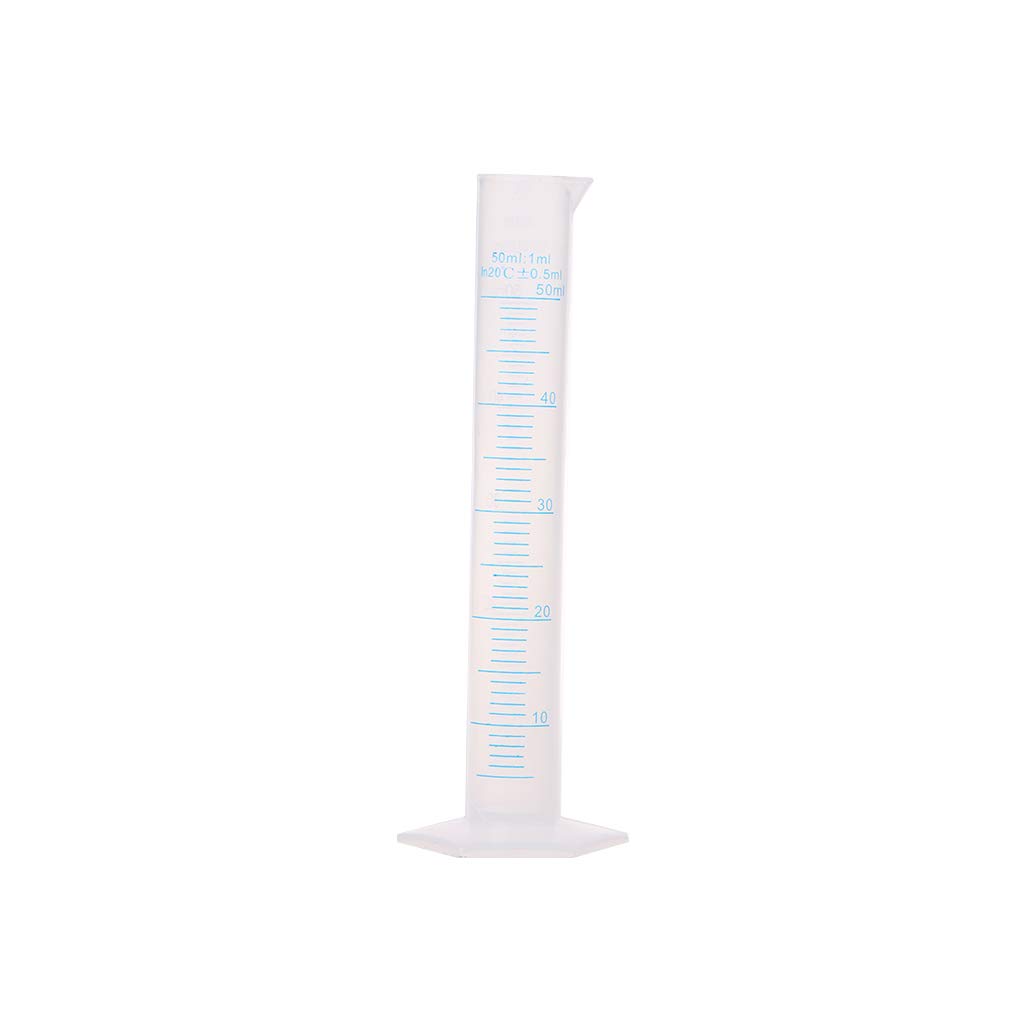 XISAOK 50mL Measuring Cylinder Laboratory Test Graduated Liquid Trial Tube Jar Tool New