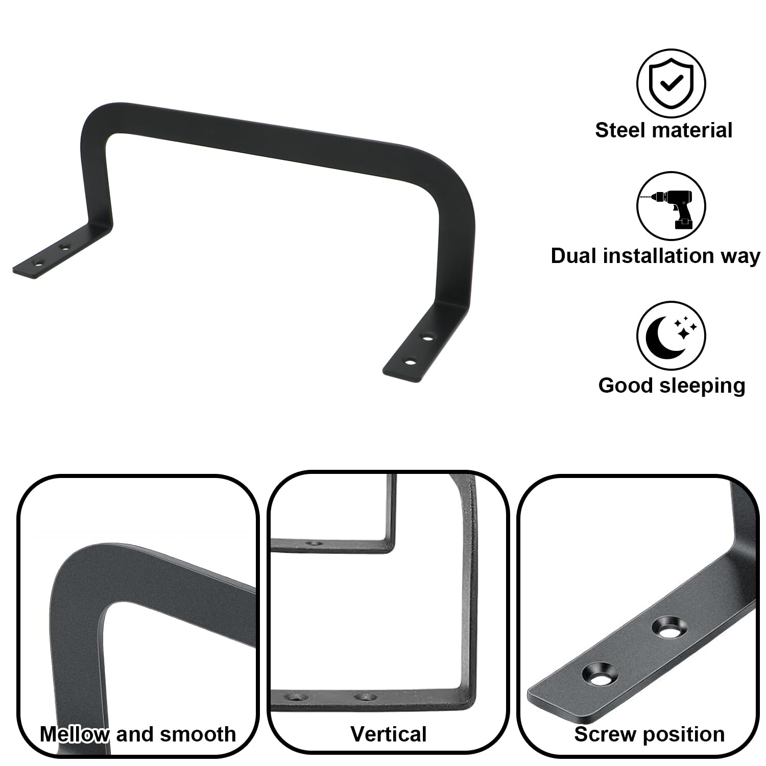 RUENXG Mattress Slide Stopper 4 Pack Non-Slip Mattress Gripper Retainer Bar Mattress Holder for Bed Frame to Prevent Sliding Mattress Holder for Bed Frame-Black 