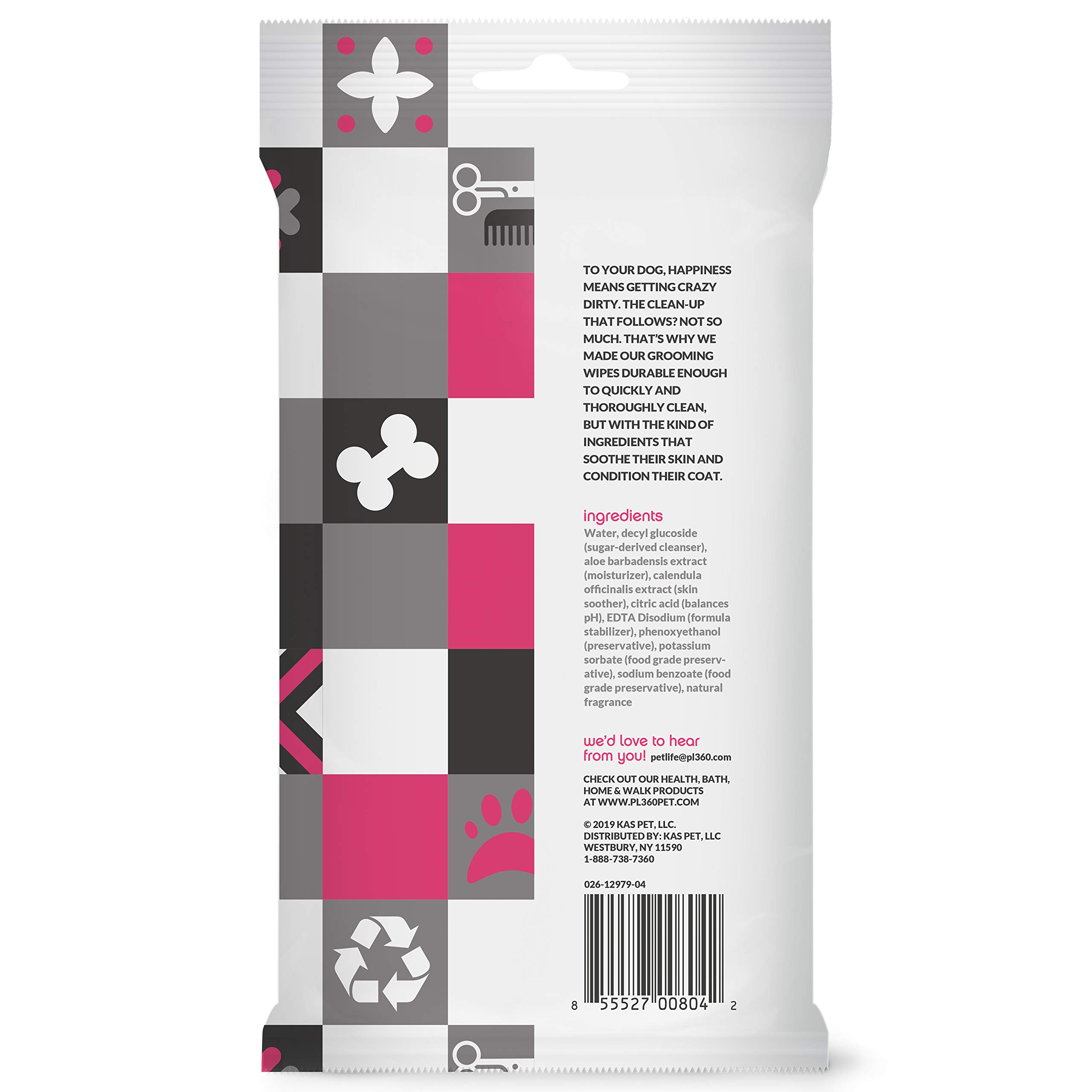 PL360 Dog Grooming Wipes for Cleansing & Deodorizing | Pet Wipes for Dogs, Cats, Puppies & Kittens | Mandarin Scent | Eco Friendly, Natural and Safe Ingredients | 80 Count