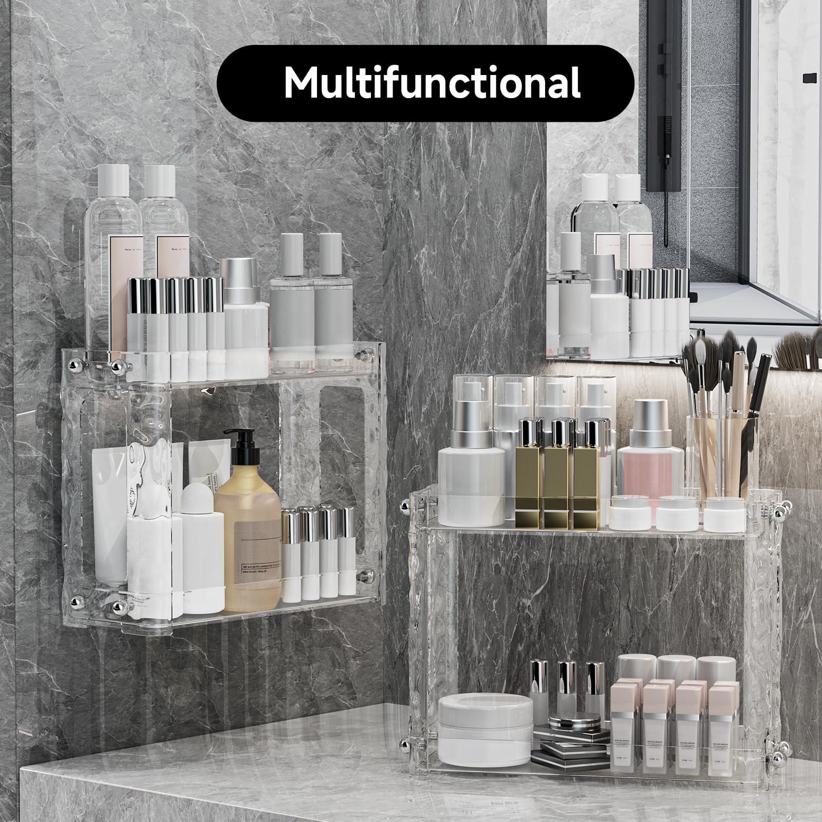 Makeup Organizer,Vanity Wall Mounted,Bathroom Countertop Tray,Cosmetic Tray,Cosmetic Organizer Holder,Bathroom Organizer,Bathroom Counter Stand,Countertop Organizer