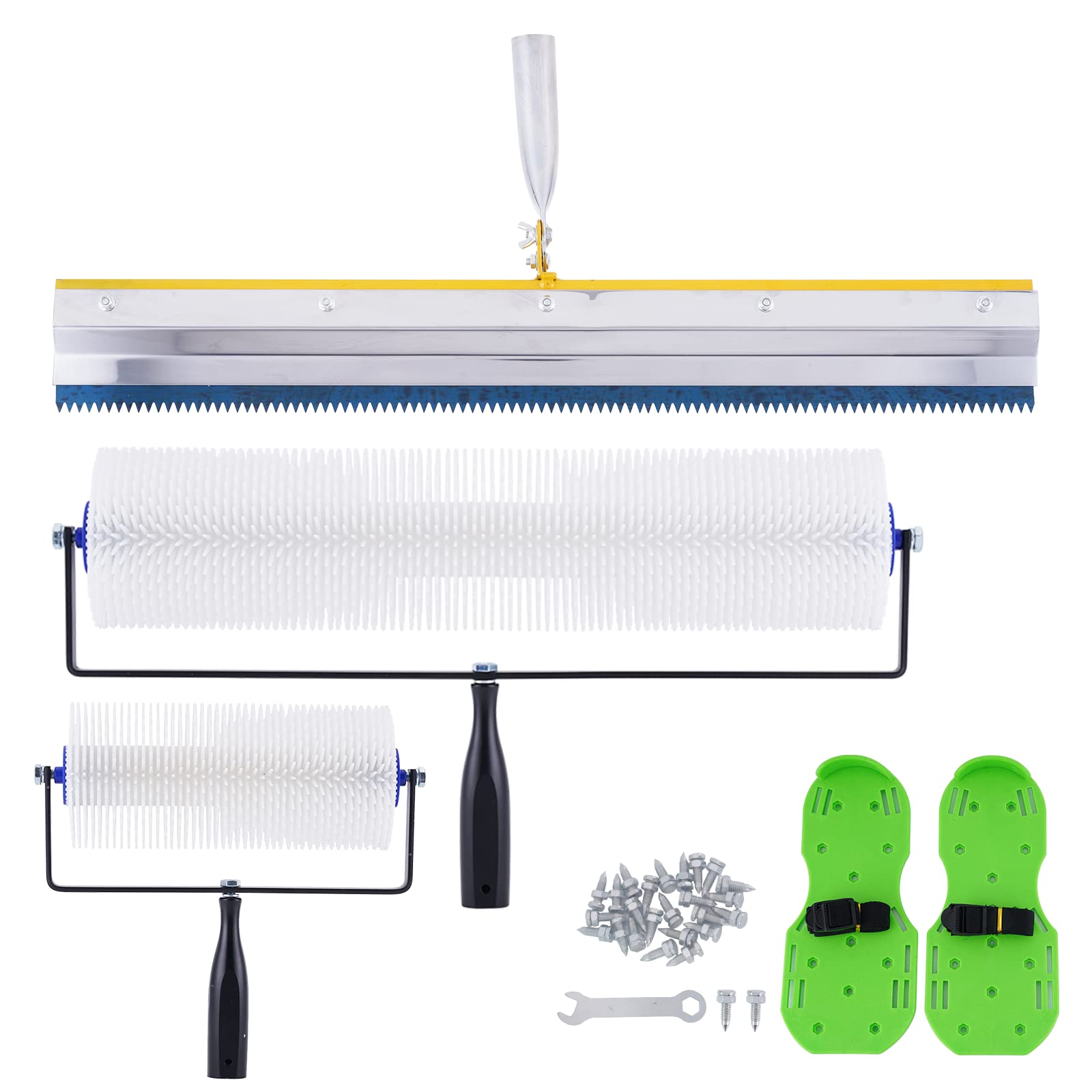 Self-Levelling Tool Kit Self Leveling Concrete Tool Kit Cement Floor Construction Tools with Spike Shoes Roller Needle Length 28mm
