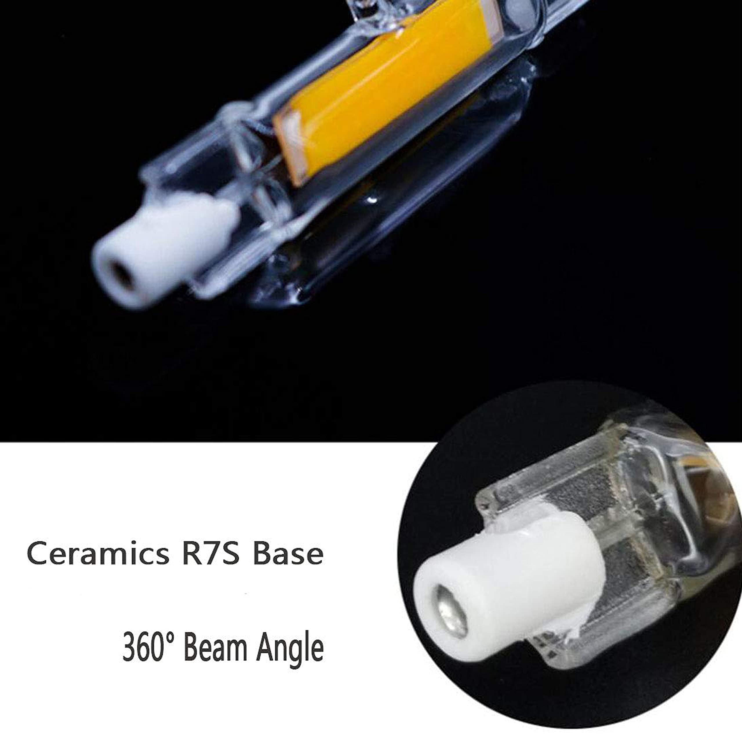 Yecherate 78mm 5W R7S LED Bulb (3 Pack) 50W Halogen Equivalent 78mm J-Type 5W 120V R7S Base 6000K Cool White J Type T3 78mm Double Ended Flood Light Bulbs 360°Beam Angle Landscape Lights