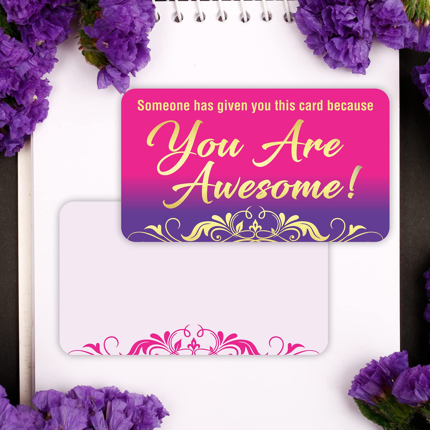 PARTH iMPEX You are Awesome Cards - (Pack of 100) Gold Foil Stamping 3.5" x 2" Appreciation Kindness Matters Card for Teachers Employees Coworker Staff