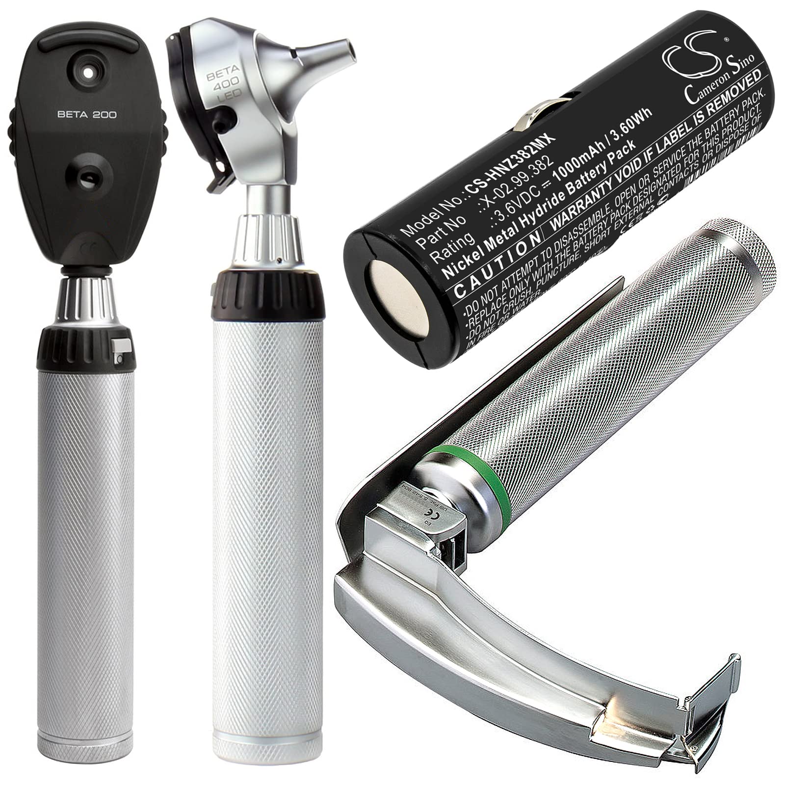 KCDE Replacement Battery for Heine Beta Handles, Ophthalmoscope Beta 200, Ophthalmoscope Beta 200s, Short F.O. Laryngoscope Handle(1000mAh / 3.60Wh)