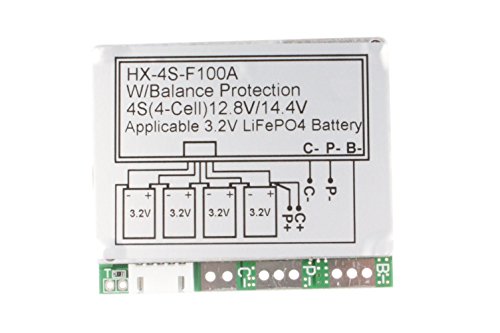 NOYITO 100A 4S 3.2V Lithium Iron Phosphate Battery Protection Board 12.8V with Balance Over-Current Over-Charge Over-Discharge Short-Circuit Protection