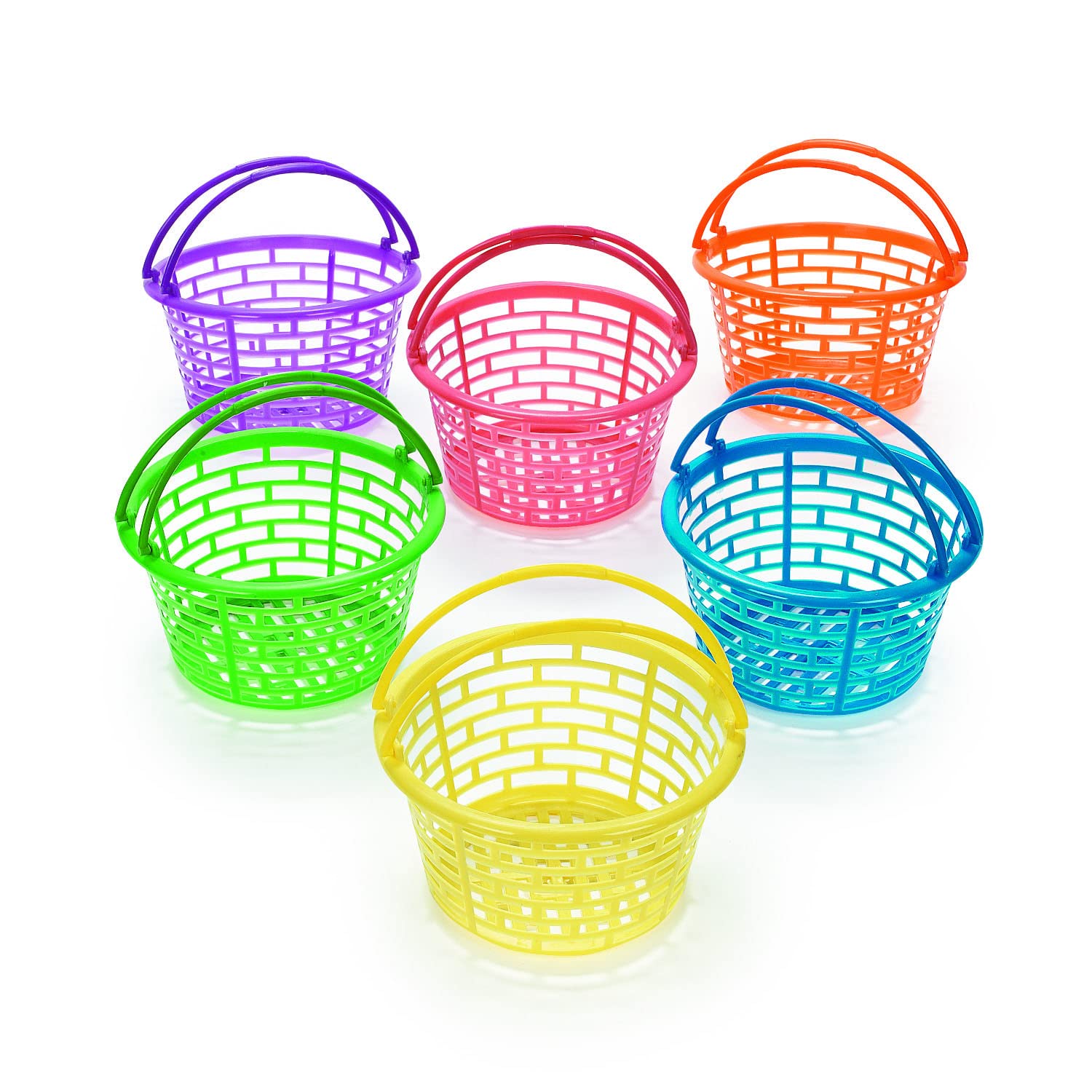 Plastic Easter Basket Buckets for Easter Party Egg Hunts Kids Easter Basket Decoration Activity - 12 Pieces
