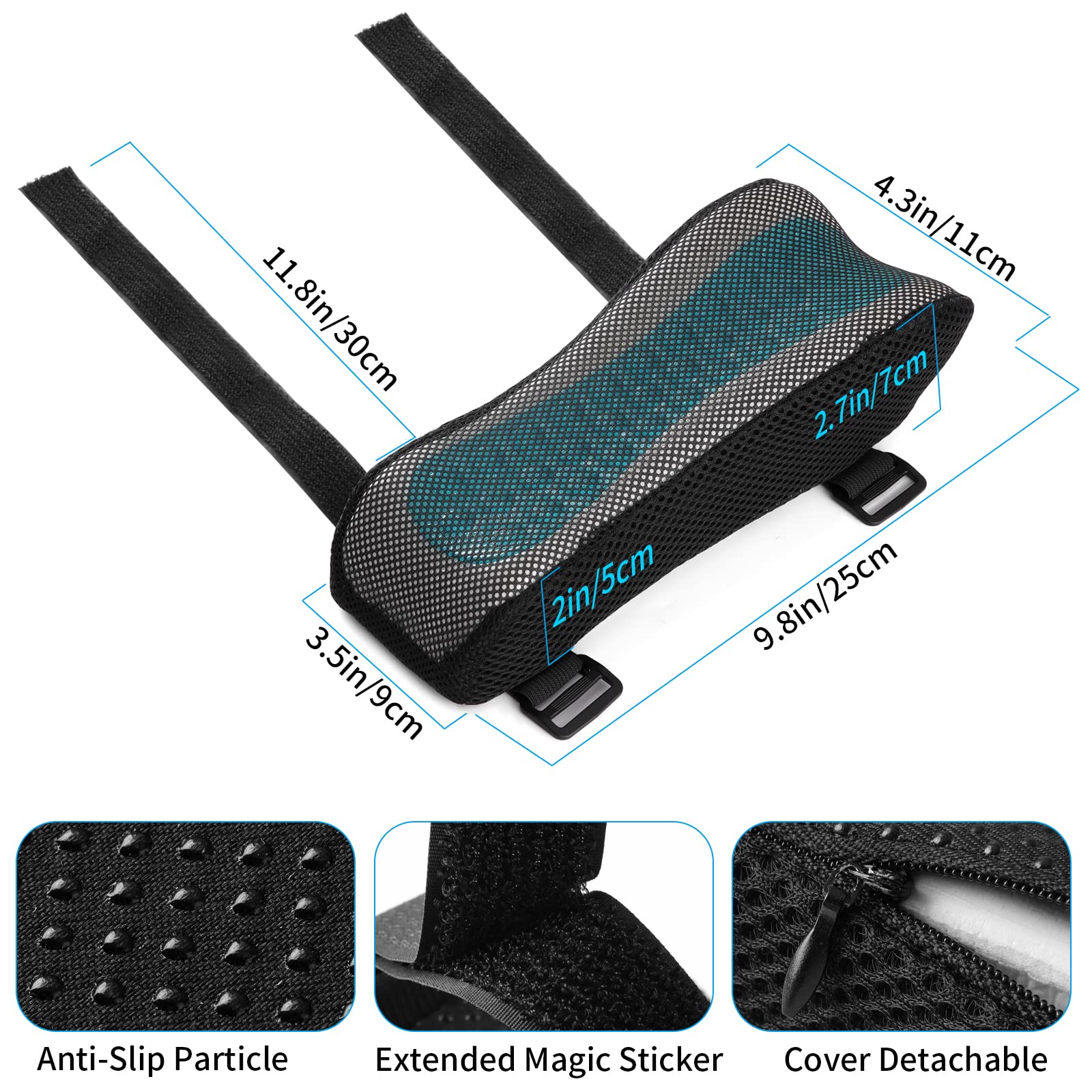 Fuloon Ergonomic Office Chair Armrest Cushion, Elbow Pillow with Cooling Gel for Elbow and Forearm Pressure Relief for Computer Chairs, Gaming Chairs, Office Chairs and Wheelchairs
