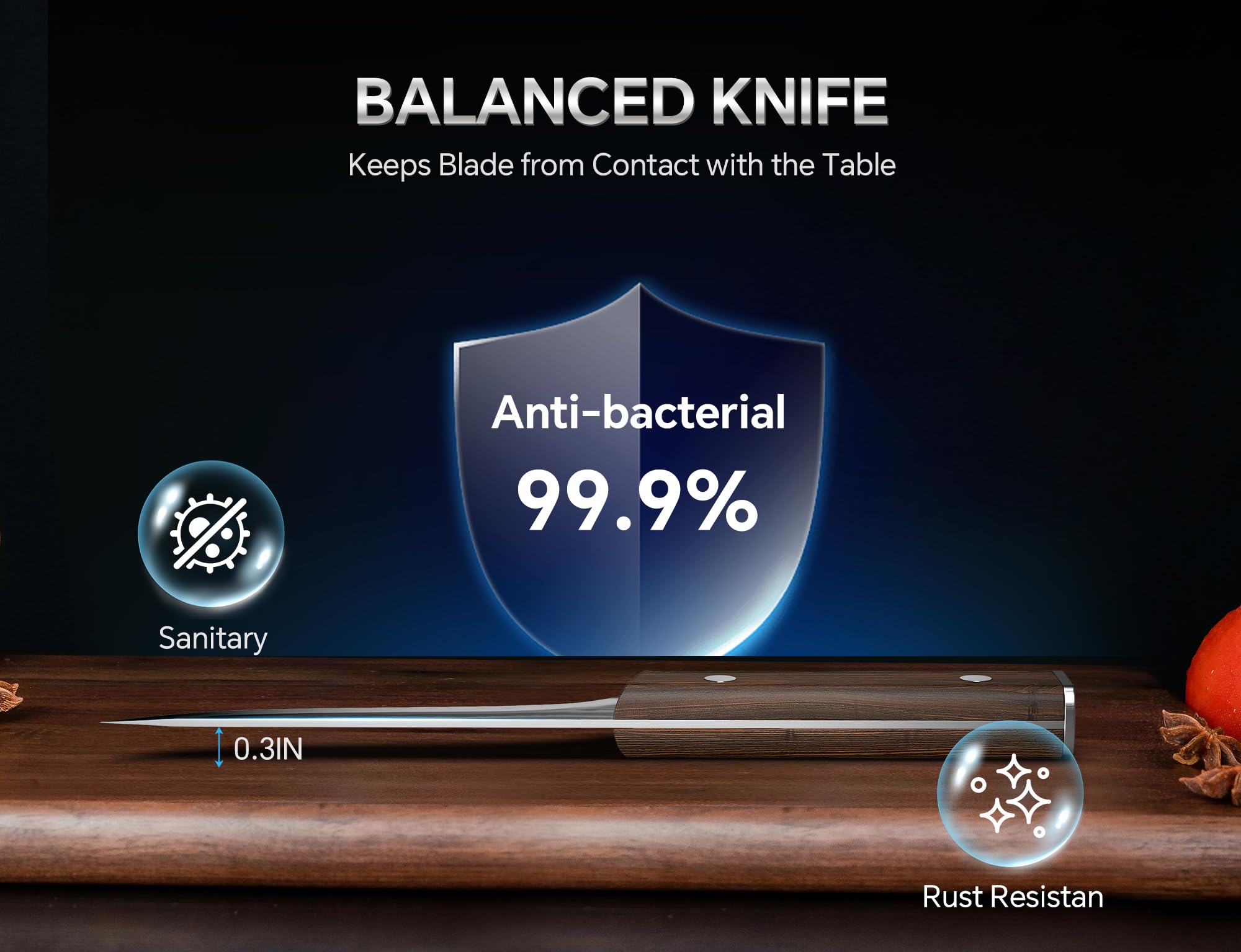 Lvtrupc Steak Knife With Wood Handle