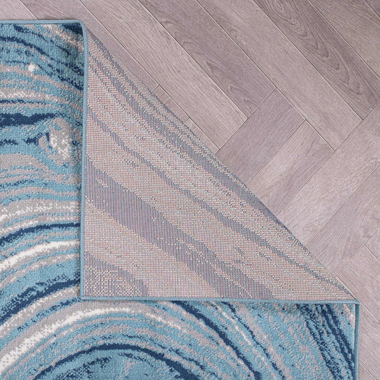 Rugshop Contemporary Abstract Swirl Stain Resistant Soft Area Rug 7' 10" x 10' Blue